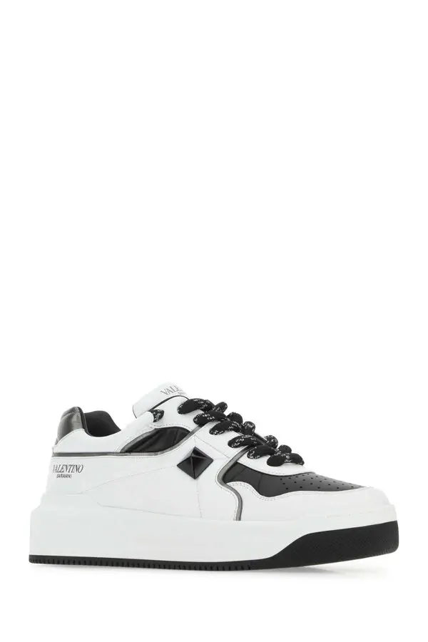 Valentino Garavani Two-tone Nappa Leather One Stud Sneakers - Multicolor