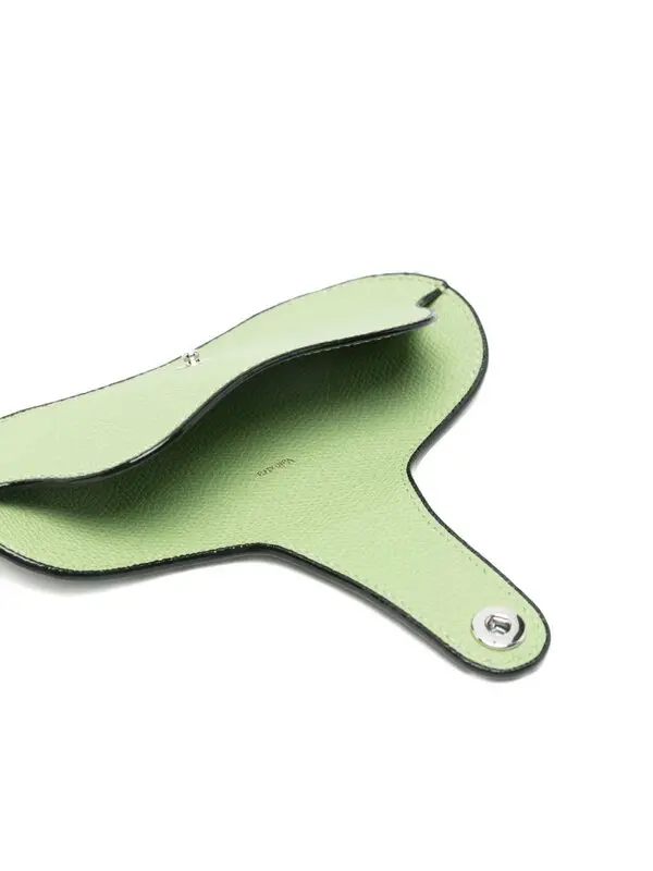 VALEXTRA Green Grained Leather Sunglass Case With Silver-tone Hardware
