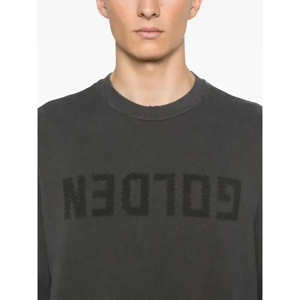GOLDEN GOOSE Cotton Distressed Logo Sweatshirt