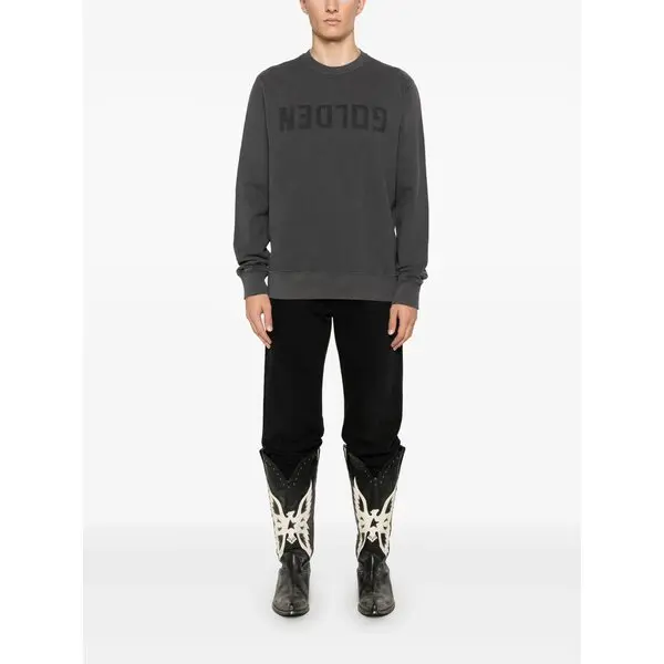 GOLDEN GOOSE Cotton Distressed Logo Sweatshirt