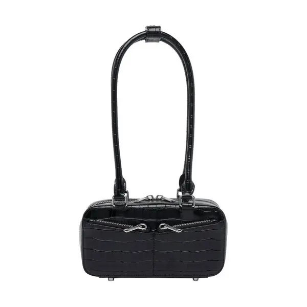 SELF-PORTRAIT Croc Effect Leather Mini Shoulder Bag