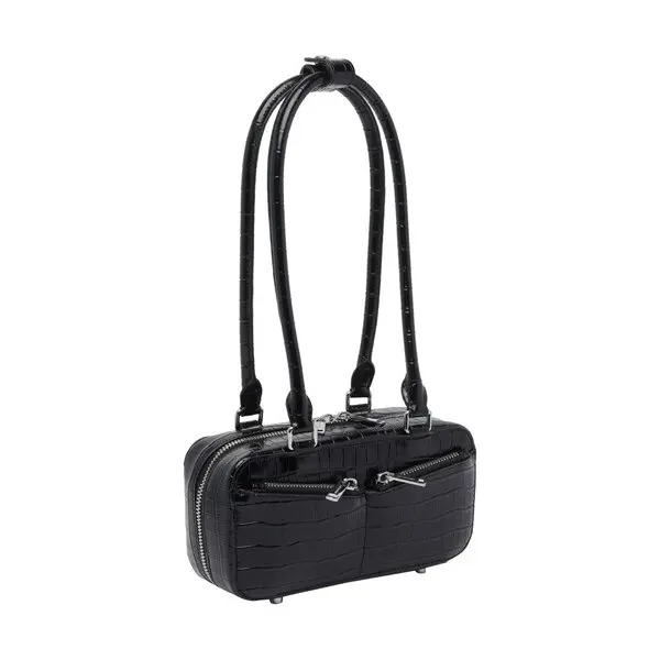 SELF-PORTRAIT Croc Effect Leather Mini Shoulder Bag
