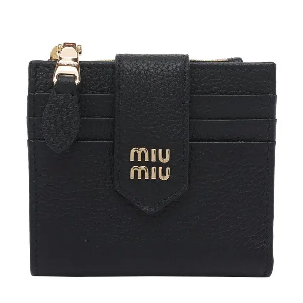 Miu Miu Logo Wallet - Black