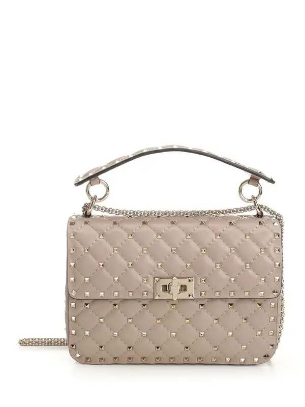 Valentino Garavani Rockstud Spike Medium Chain Bag - Cream