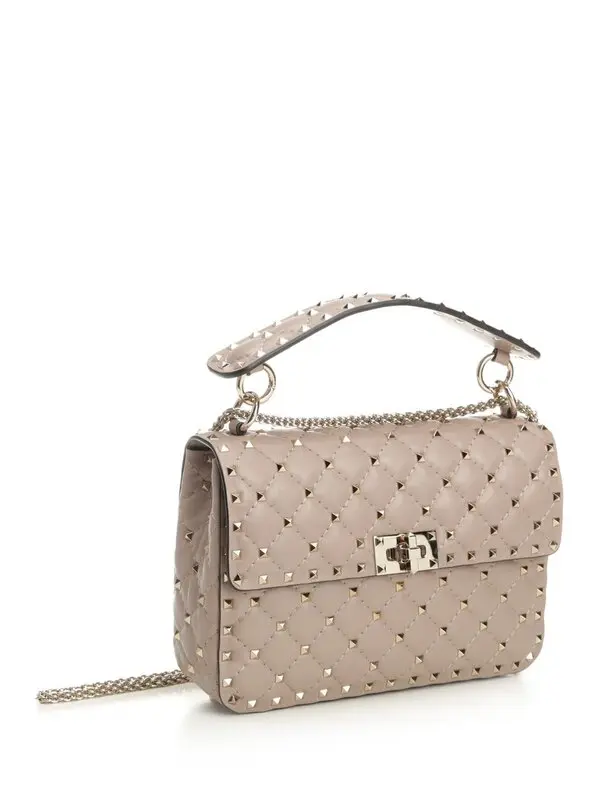 Valentino Garavani Rockstud Spike Medium Chain Bag - Cream