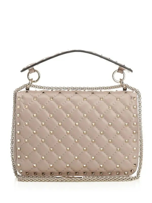 Valentino Garavani Rockstud Spike Medium Chain Bag - Cream