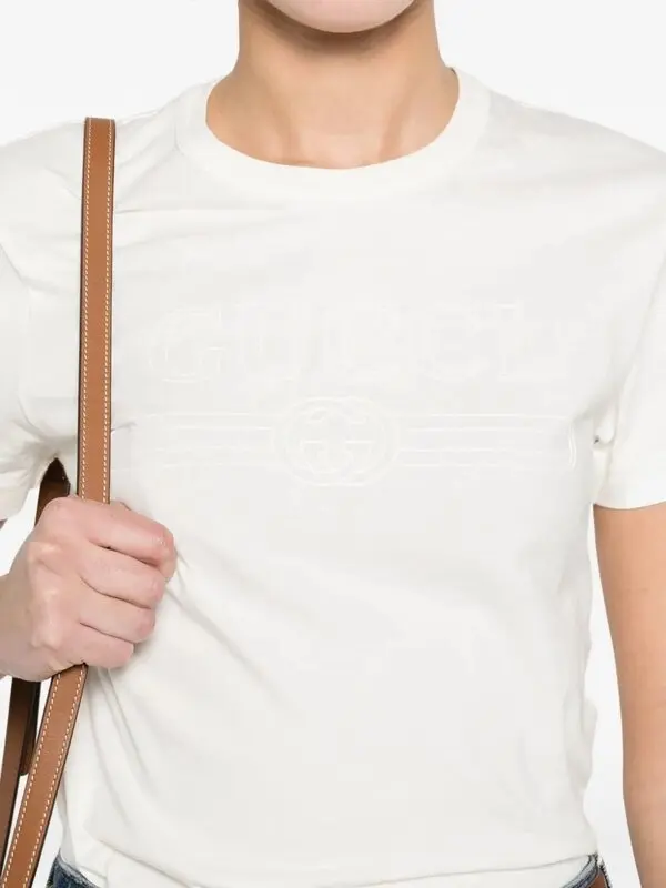 Gucci Cotton T-shirt With Incrocio Gg Detail