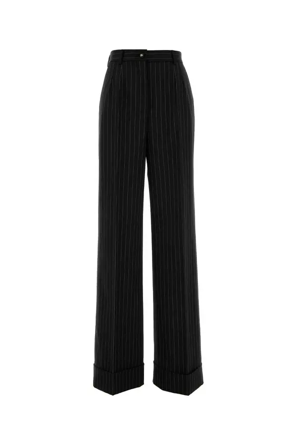 Dolce & Gabbana Embroidered Stretch Wool Pants