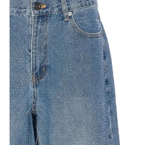 SELF-PORTRAIT Rhinestone Embellished Straight-leg Jeans