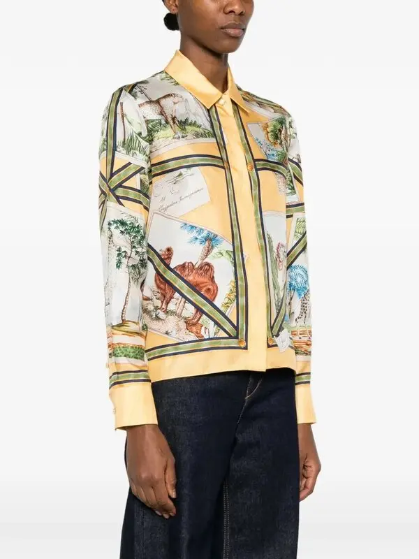 Gucci Silk All-over Landscape Print Shirt