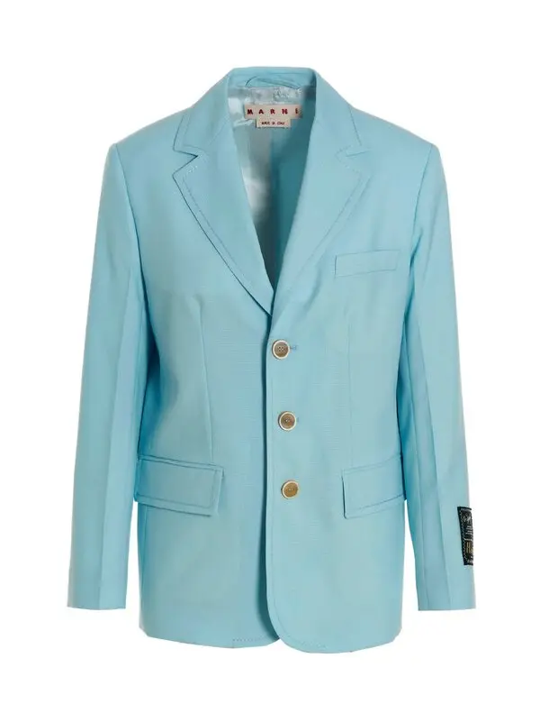 Marni Single-breasted Blazer Jacket - Blue