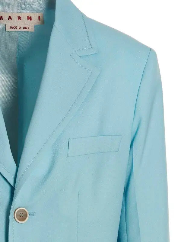 Marni Single-breasted Blazer Jacket - Blue