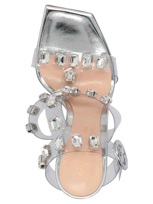 GIANVITO ROSSI Embellished Stiletto Sandals - Silver