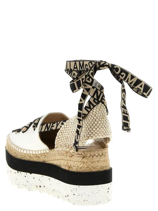 Stella McCartney Gaia Espadrilles With Logo Ankle Straps - Cream
