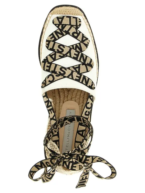 Stella McCartney Gaia Espadrilles With Logo Ankle Straps - Cream