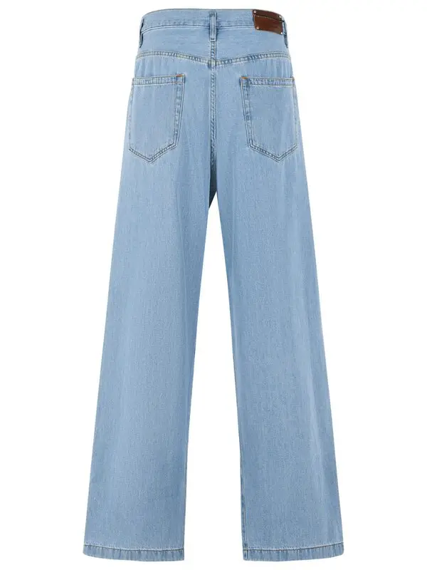 Dries Van Noten Light Denim Wide Leg Jeans - Blue