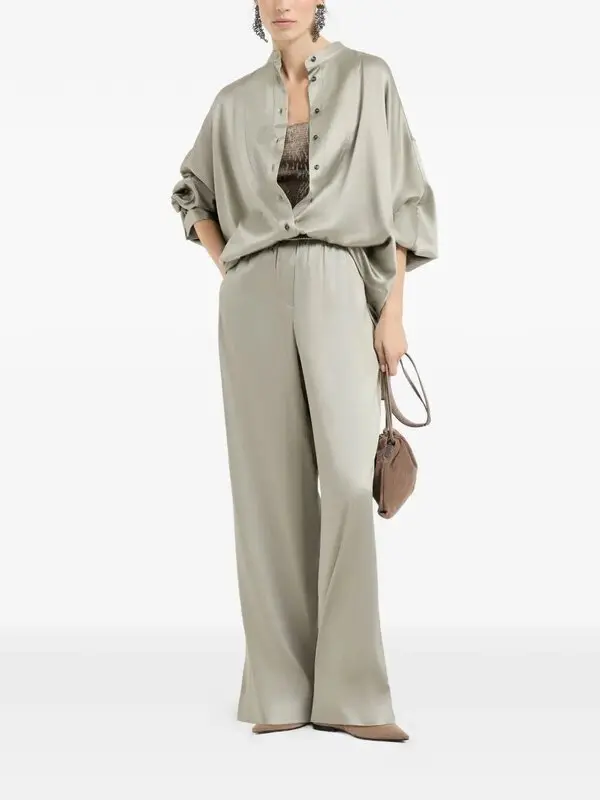 Brunello Cucinelli Silk Band Collar Shirt