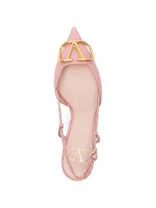 Valentino Garavani Vlogo Signature Leather Slingback Pumps - Multicolor