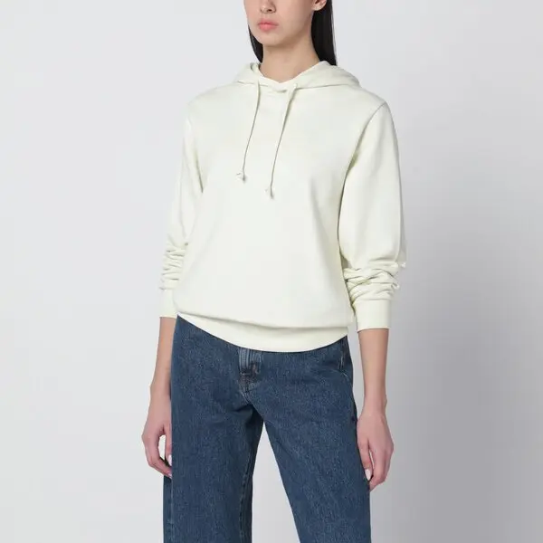 A.p.c. Ecru Cotton Logo Print Hoodie - Cream