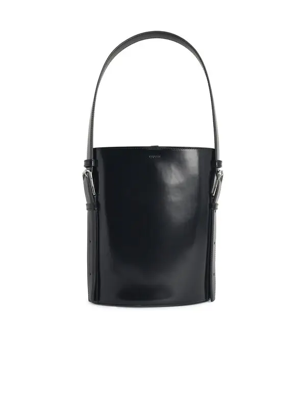 Coperni Ergonomic Bucket" Leather Bag - Black
