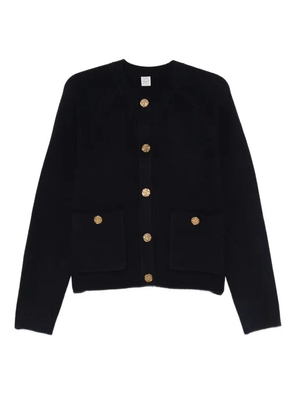TOTEME Hammered Button Cardigan - Blue