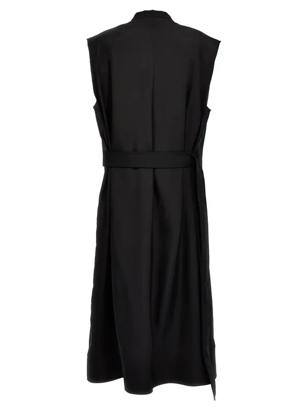 JIL SANDER Two-material Long Vest With Removable Belt