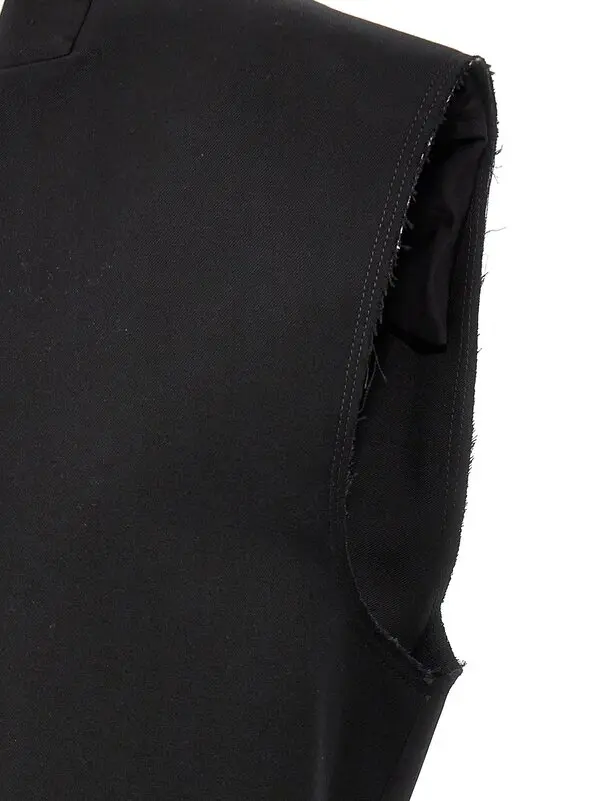 JIL SANDER Two-material Long Vest With Removable Belt