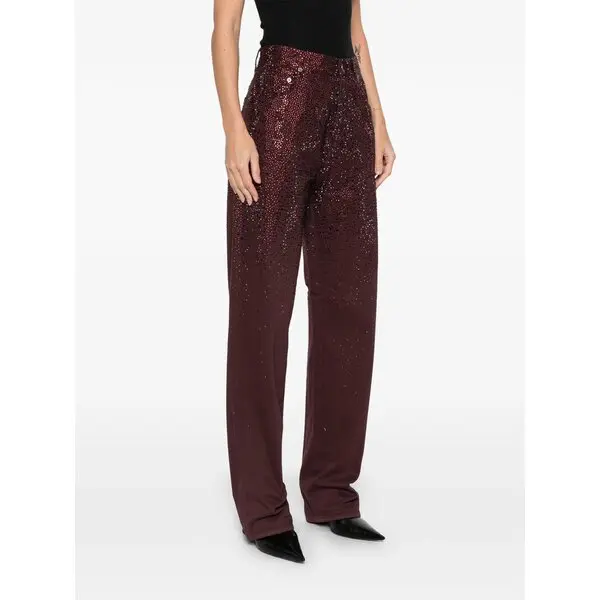 GOLDEN GOOSE Straight-leg Jeans With Sequin Embellishment - Red