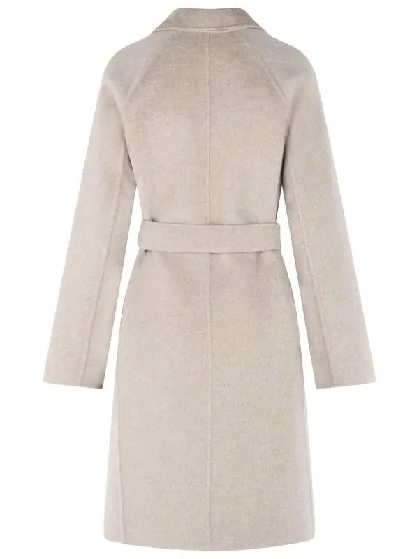Max Mara Sand Cachemire Wrap Coat - Cream