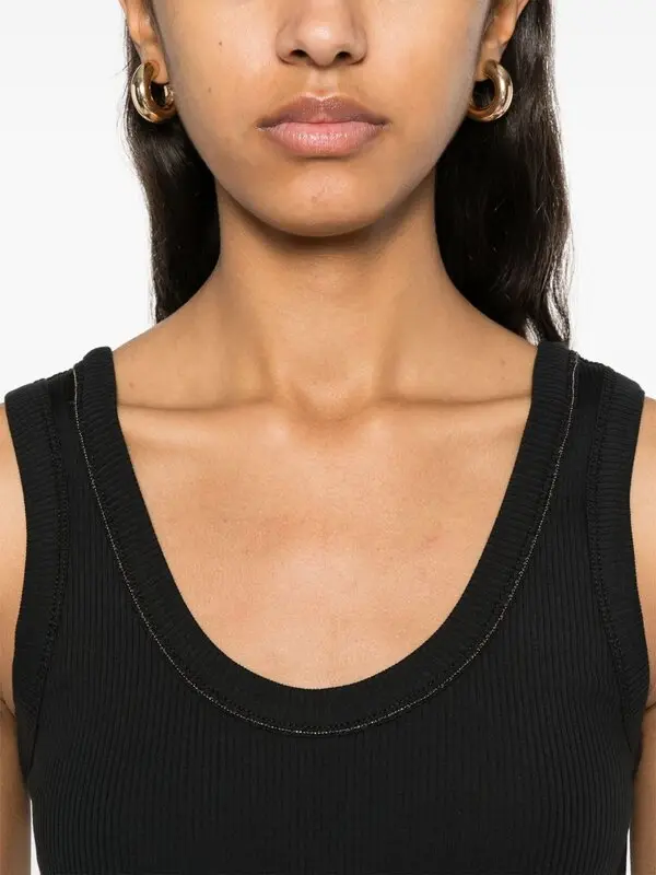 Brunello Cucinelli Cotton Ribbed Tank Top - Multicolor