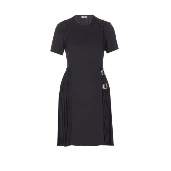 Burberry Wool Blend Kilt Dress With Buckle Detail