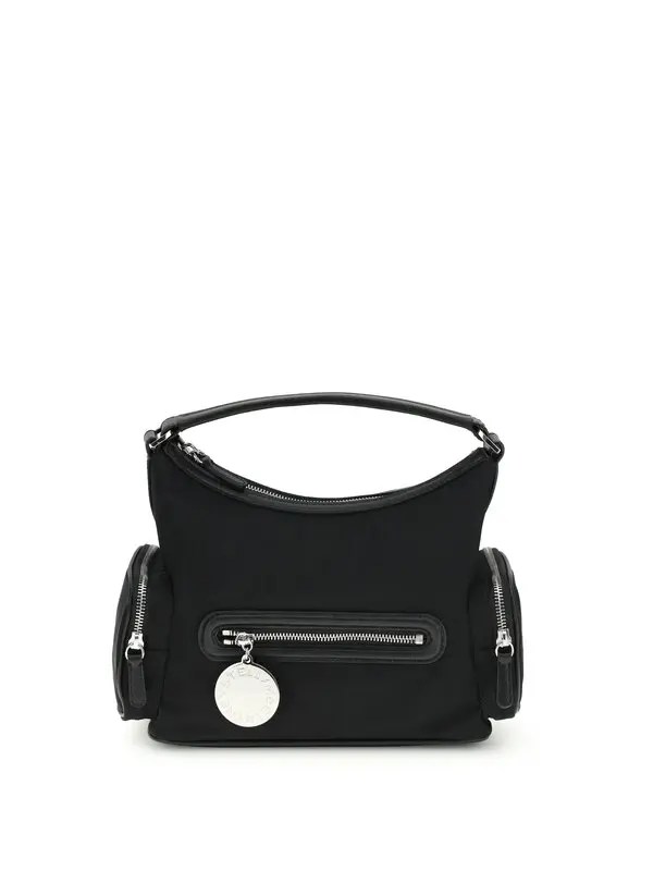 Stella McCartney Dartmoor Shoulder Bag With Metallic Finish - Black