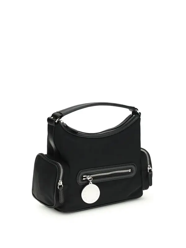 Stella McCartney Dartmoor Shoulder Bag With Metallic Finish - Black