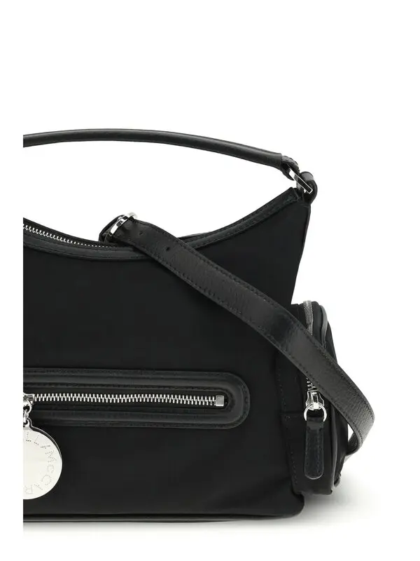 Stella McCartney Dartmoor Shoulder Bag With Metallic Finish - Black