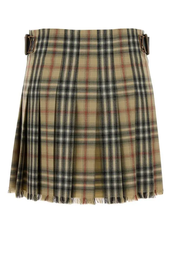 Burberry Embroidered Wool Mini Skirt - Multicolor