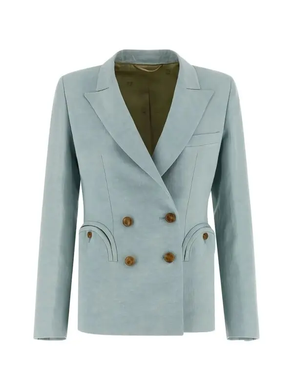 BLAZÉ MILANO Zenith Charmer` Double-breasted Silk Blazer - Multicolor