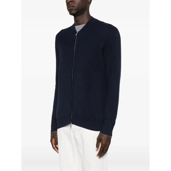 Brunello Cucinelli Ribbed Knit Zip-up Jumper
