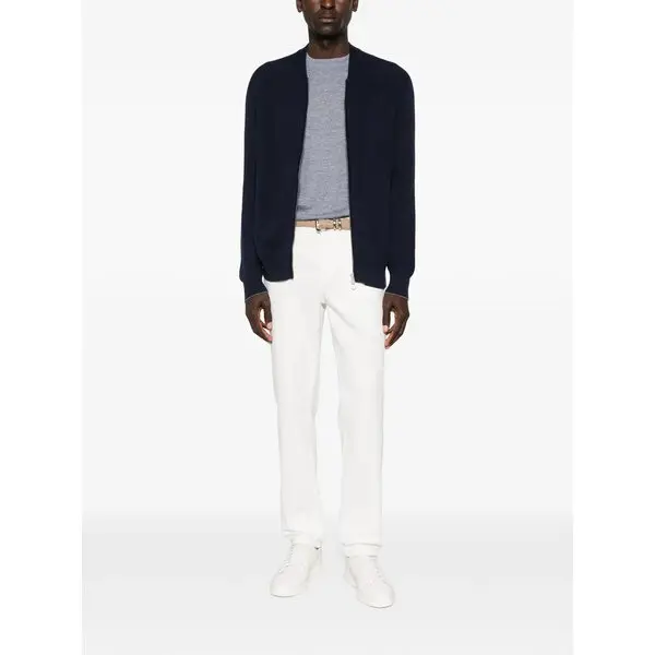 Brunello Cucinelli Ribbed Knit Zip-up Jumper