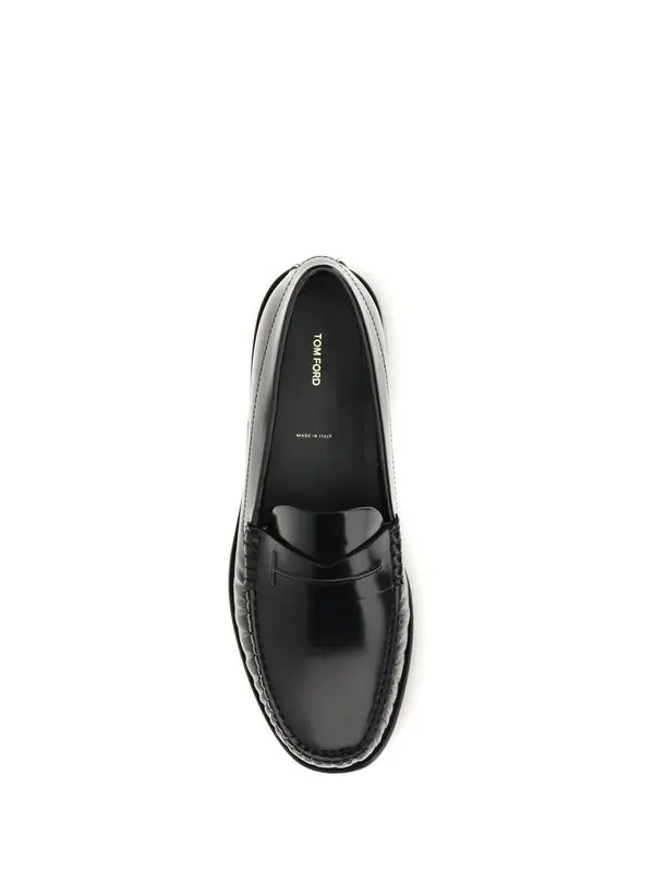 TOM FORD Polished Leather Loafers
