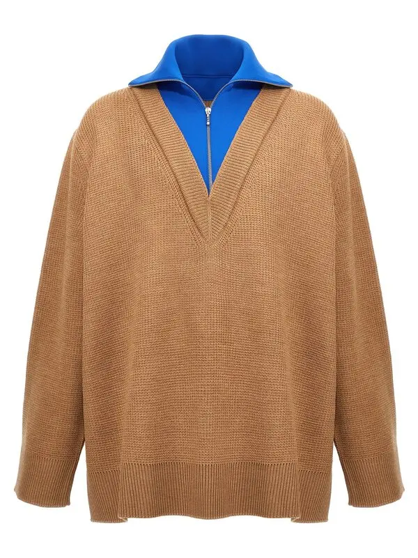 JIL SANDER Wool Blend Half-zip Sweater - Multicolor