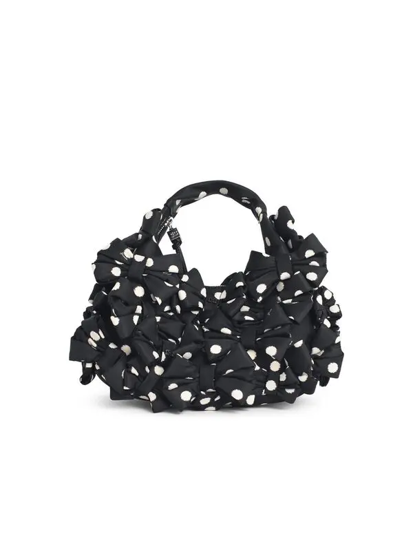 GANNI Hobo Mini Bag In Fabric - Black