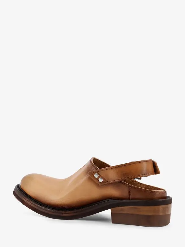 Miu Miu Leather Sabot Sandals With Front Logo And Adjustable Strap - Multicolor