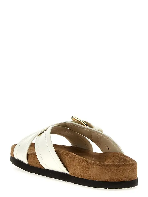 Valentino Garavani Leather Slides With Adjustable Buckle And Vlogo