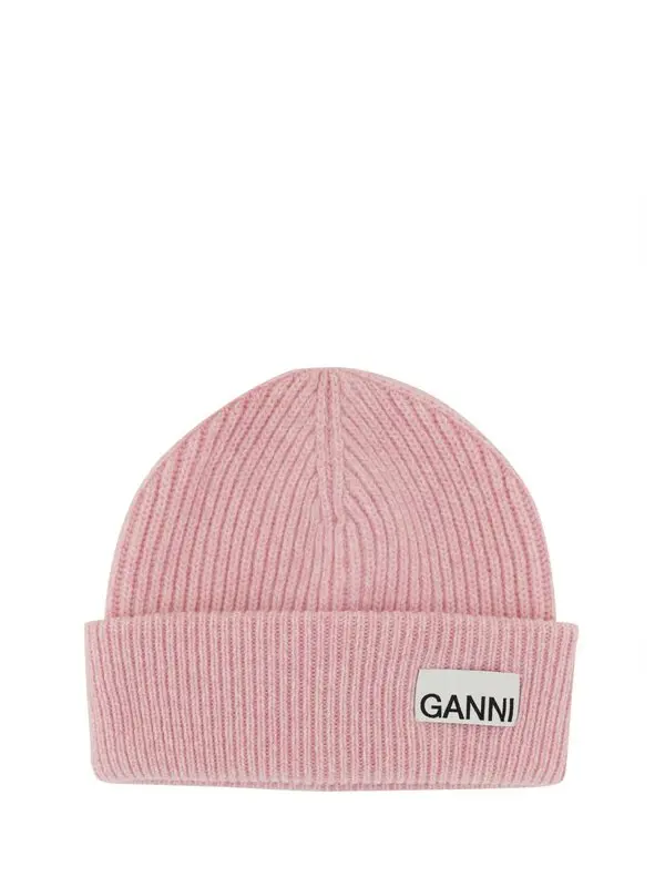 GANNI Beanie Hat - Pink