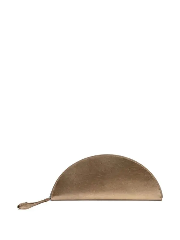 MAISON MARGIELA Halfmoon Metallic Leather Pouch - Silver