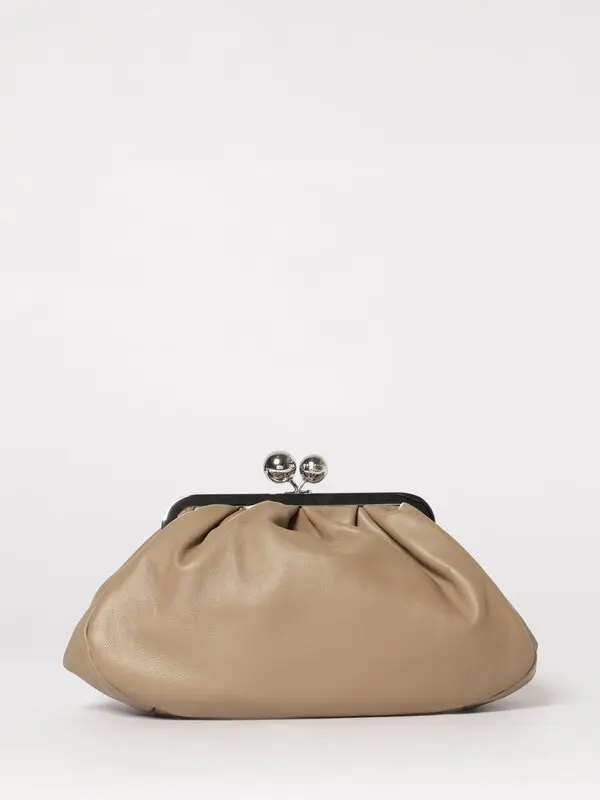 Max Mara Pelle Di Montone Ovis Aries Aries Algeria Clutch - Gray