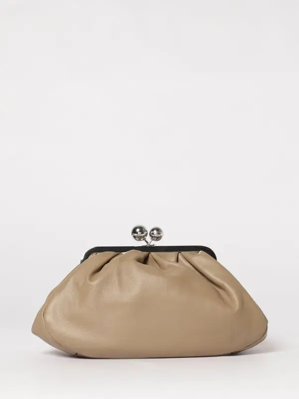 Max Mara Pelle Di Montone Ovis Aries Aries Algeria Clutch - Gray