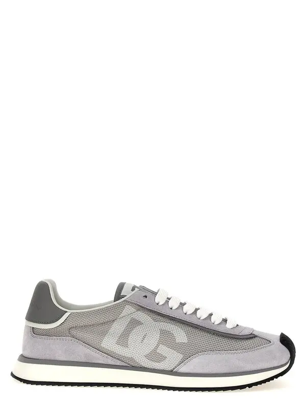 Dolce & Gabbana Suede And Mesh Dg Cuschion Sneakers - Gray