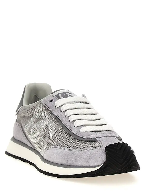 Dolce & Gabbana Suede And Mesh Dg Cuschion Sneakers - Gray