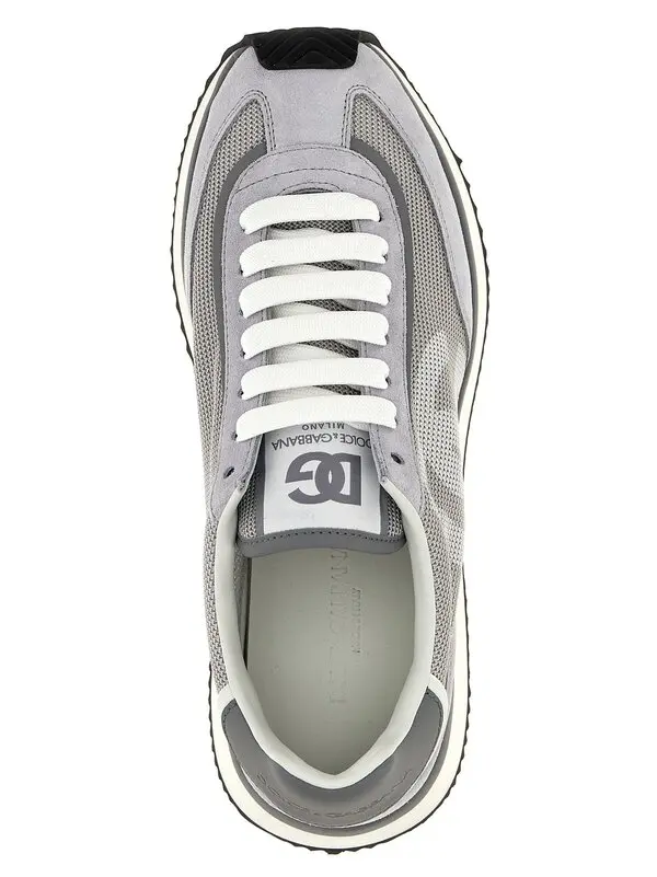 Dolce & Gabbana Suede And Mesh Dg Cuschion Sneakers - Gray